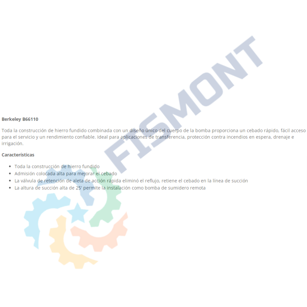 B4 ZQKHS BOMBA CENTRIFUGA CON MONTAJE SAE AUTOCEBANTE SERIE B MARCA BE ...