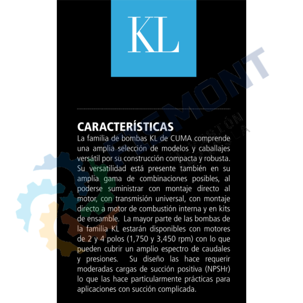 K2L-1-4 BOMBA CENTRIFUGA DE BAJA PRESION CON MOTOR ELECTRICO SERIE KL ...